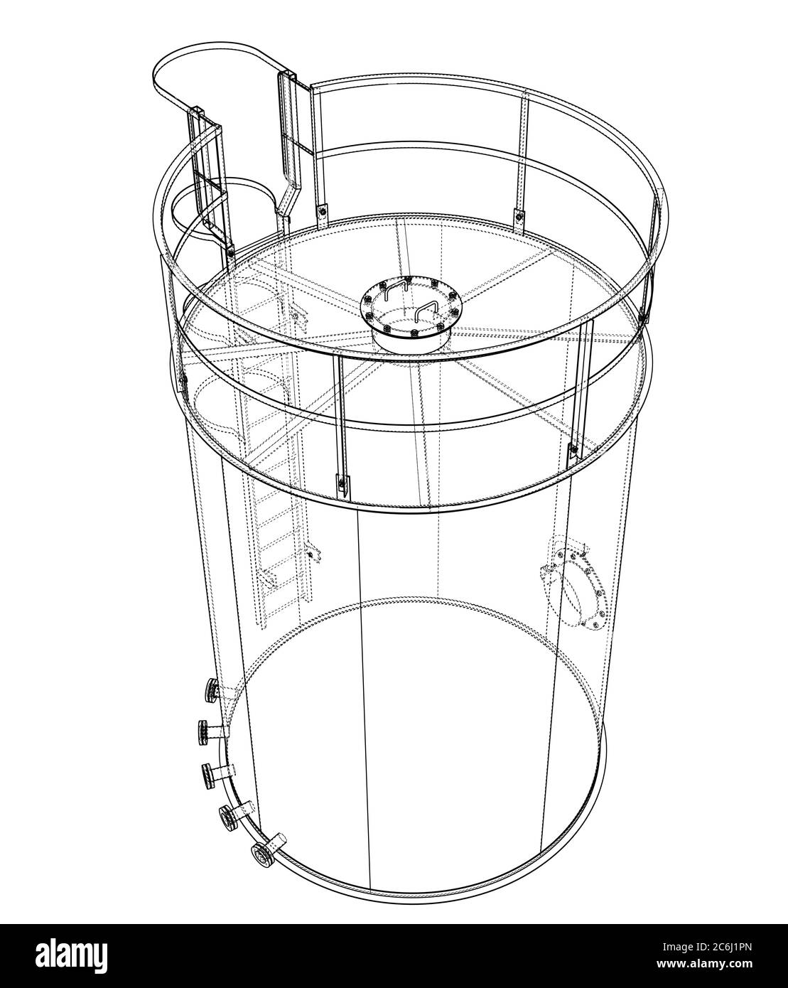 Oil tank outline. 3D illustration Stock Photo - Alamy