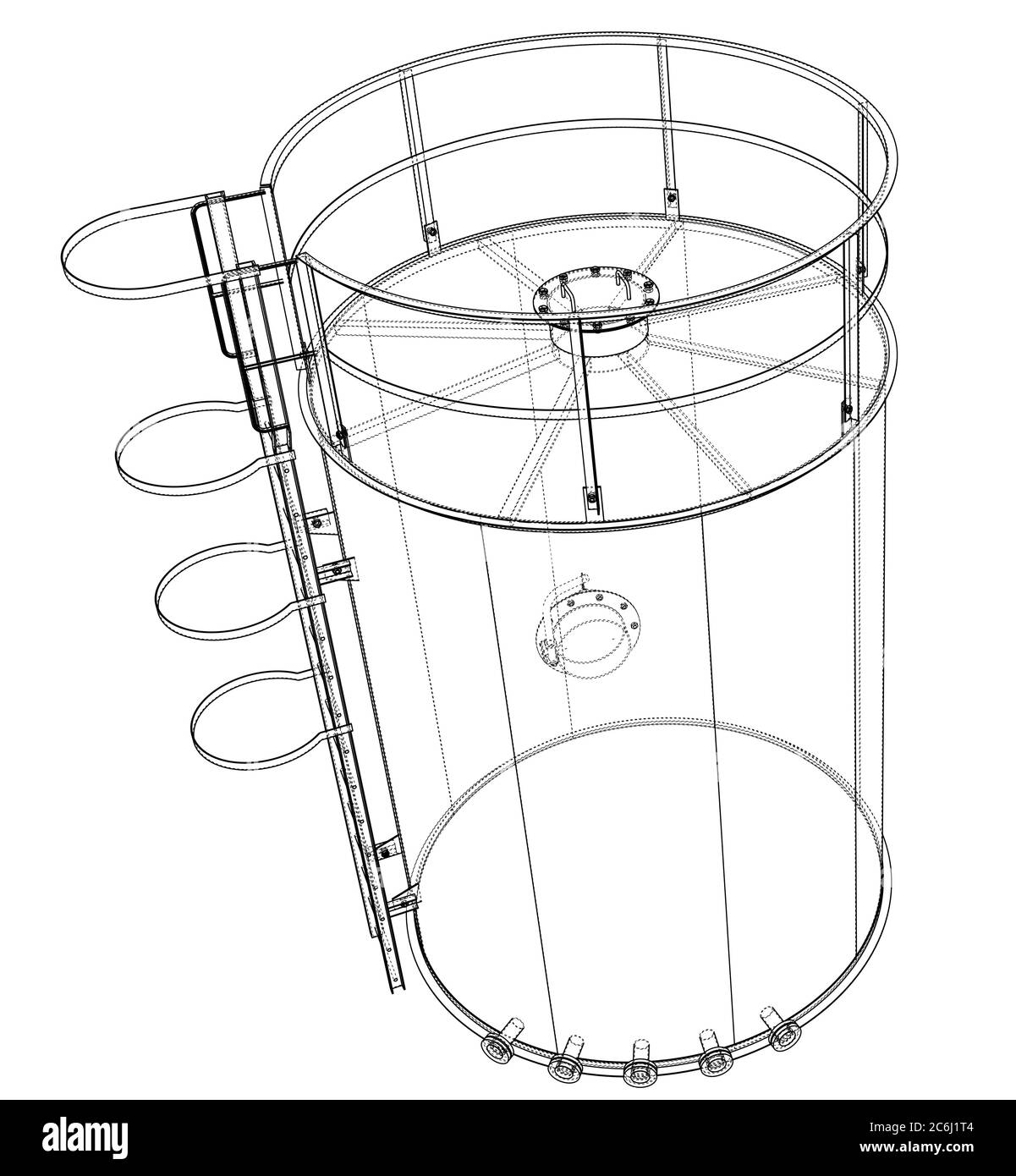 Oil tank outline. 3D illustration Stock Photo - Alamy