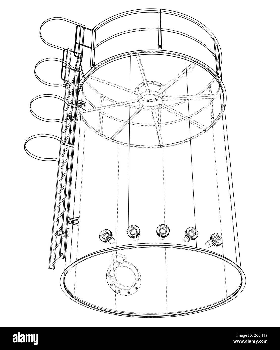 Oil tank outline. 3D illustration Stock Photo - Alamy