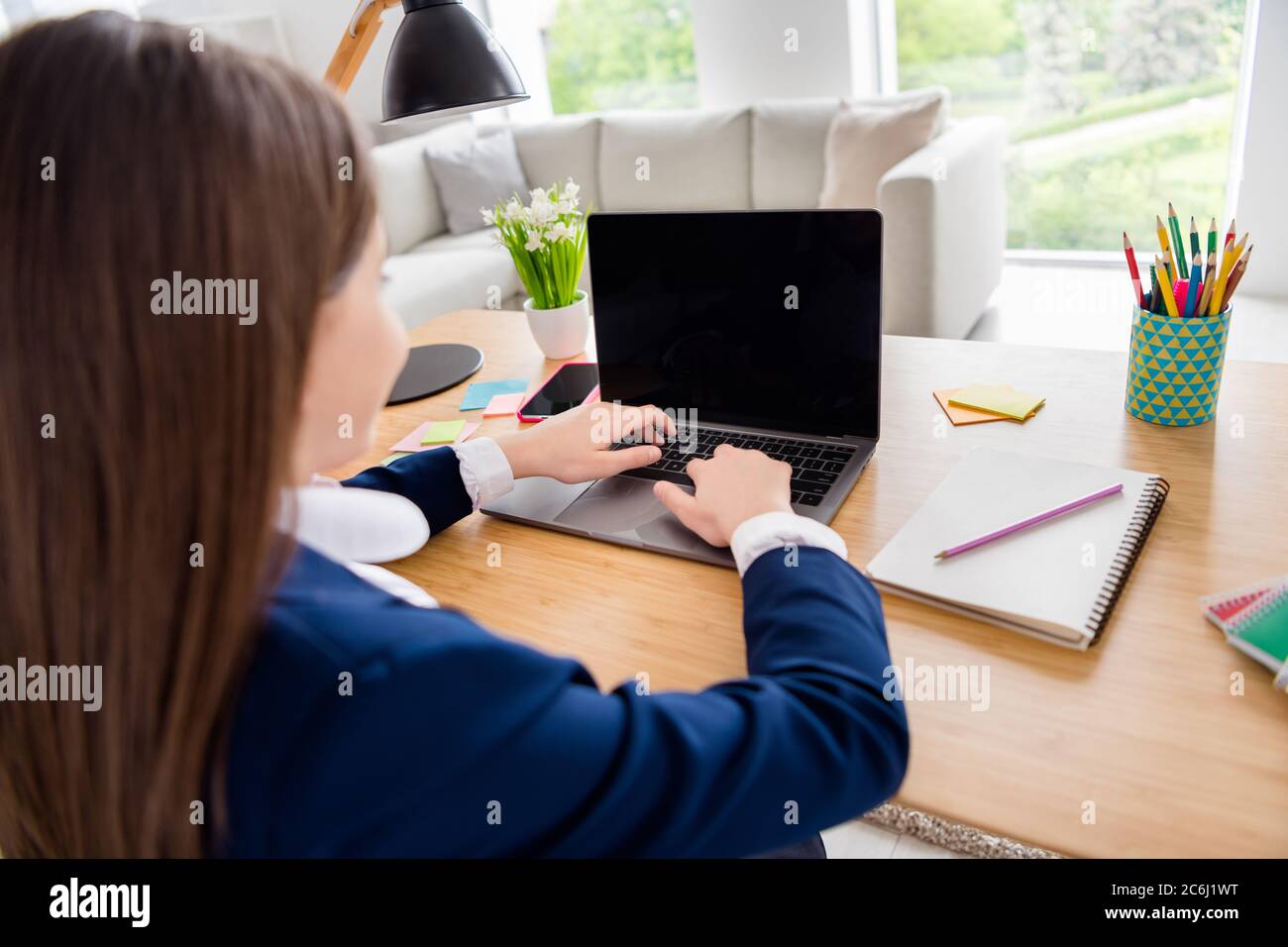 Child Computer Back View School High Resolution Stock Photography and ...