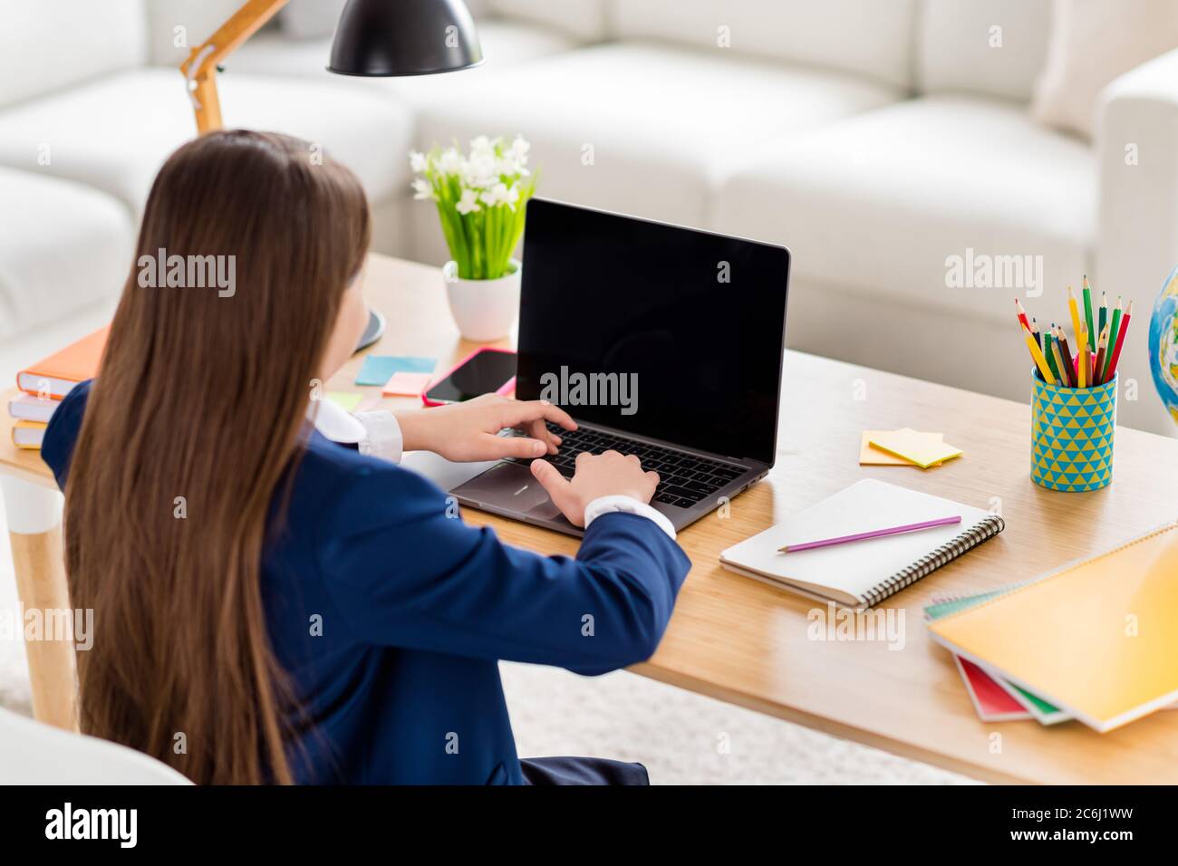 Child Computer Back View School High Resolution Stock Photography and ...