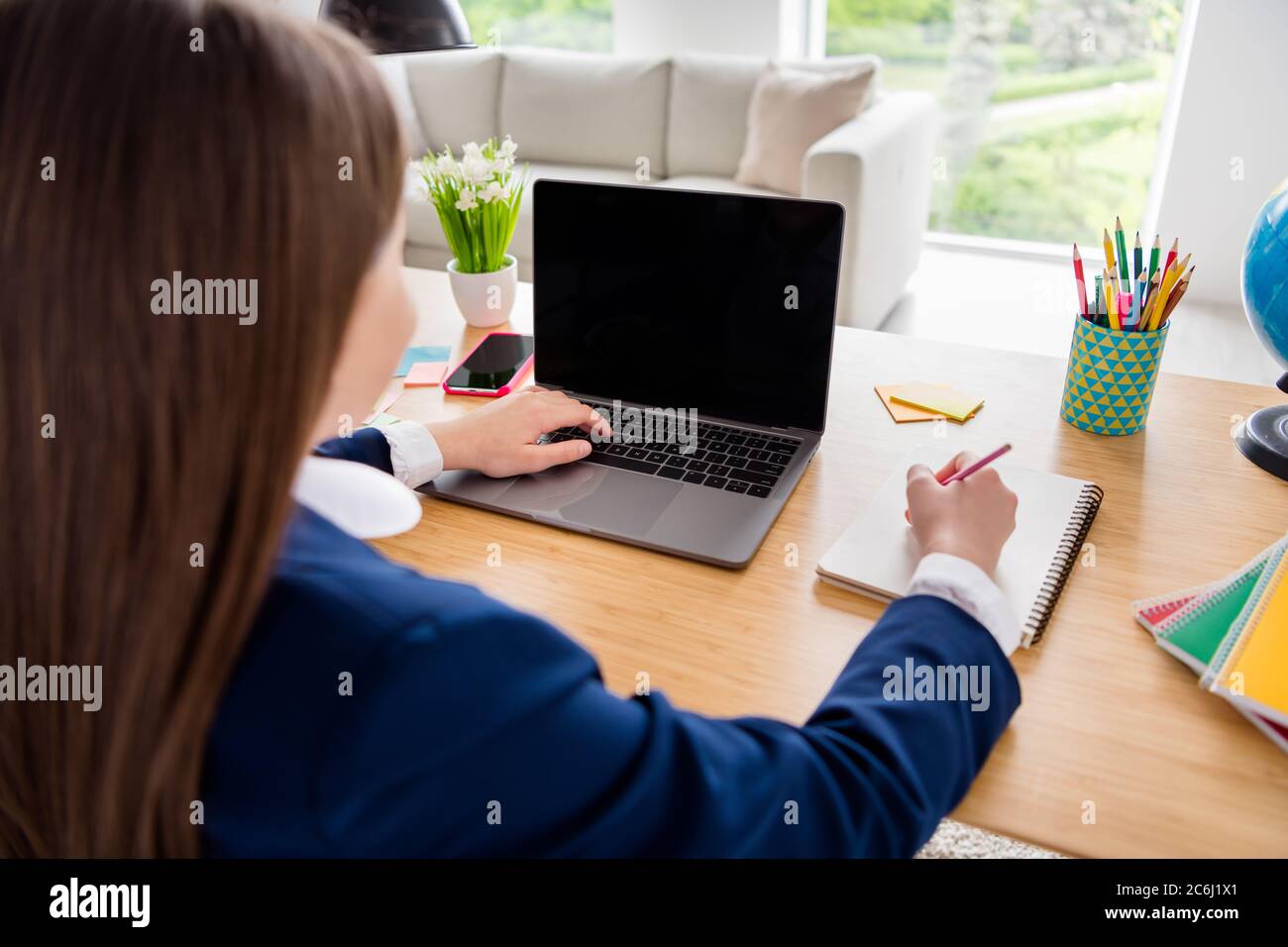 Child Computer Back View School High Resolution Stock Photography and ...