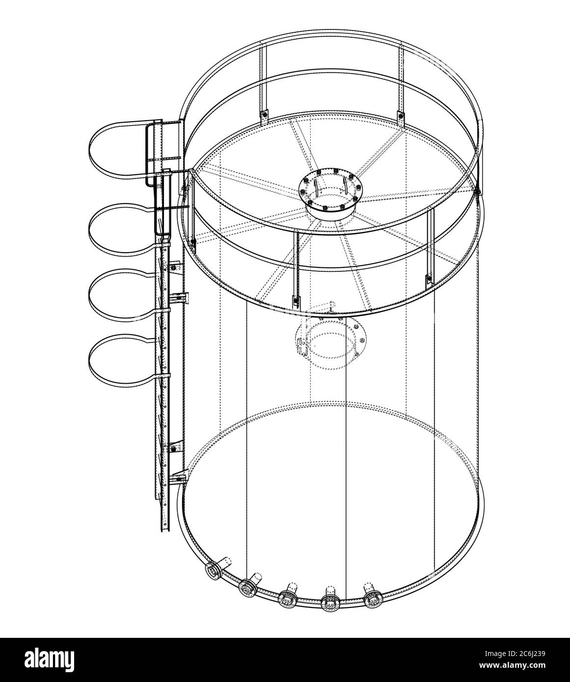 Oil tank outline. 3D illustration Stock Photo - Alamy
