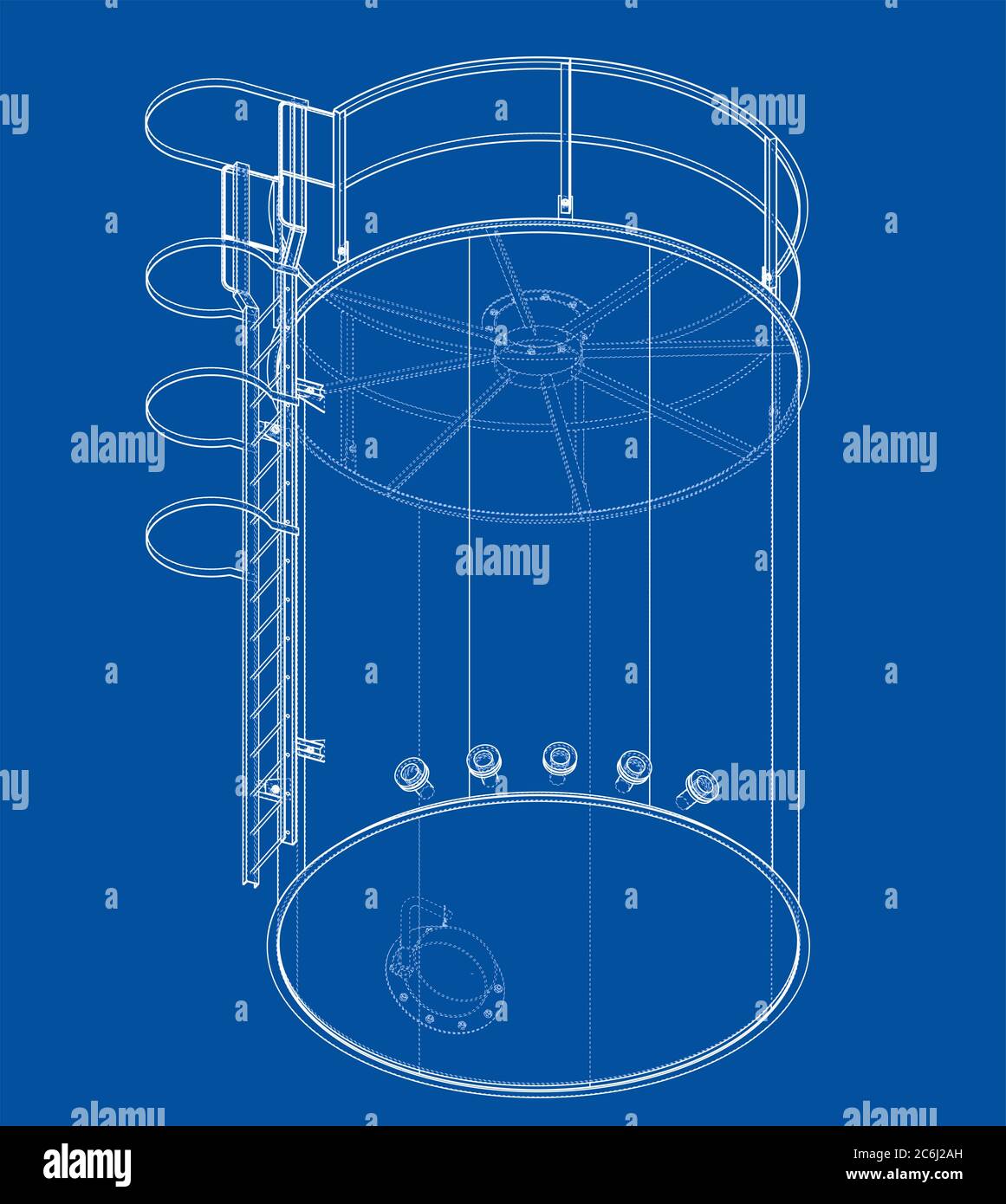 Oil tank outline. 3D illustration Stock Photo - Alamy