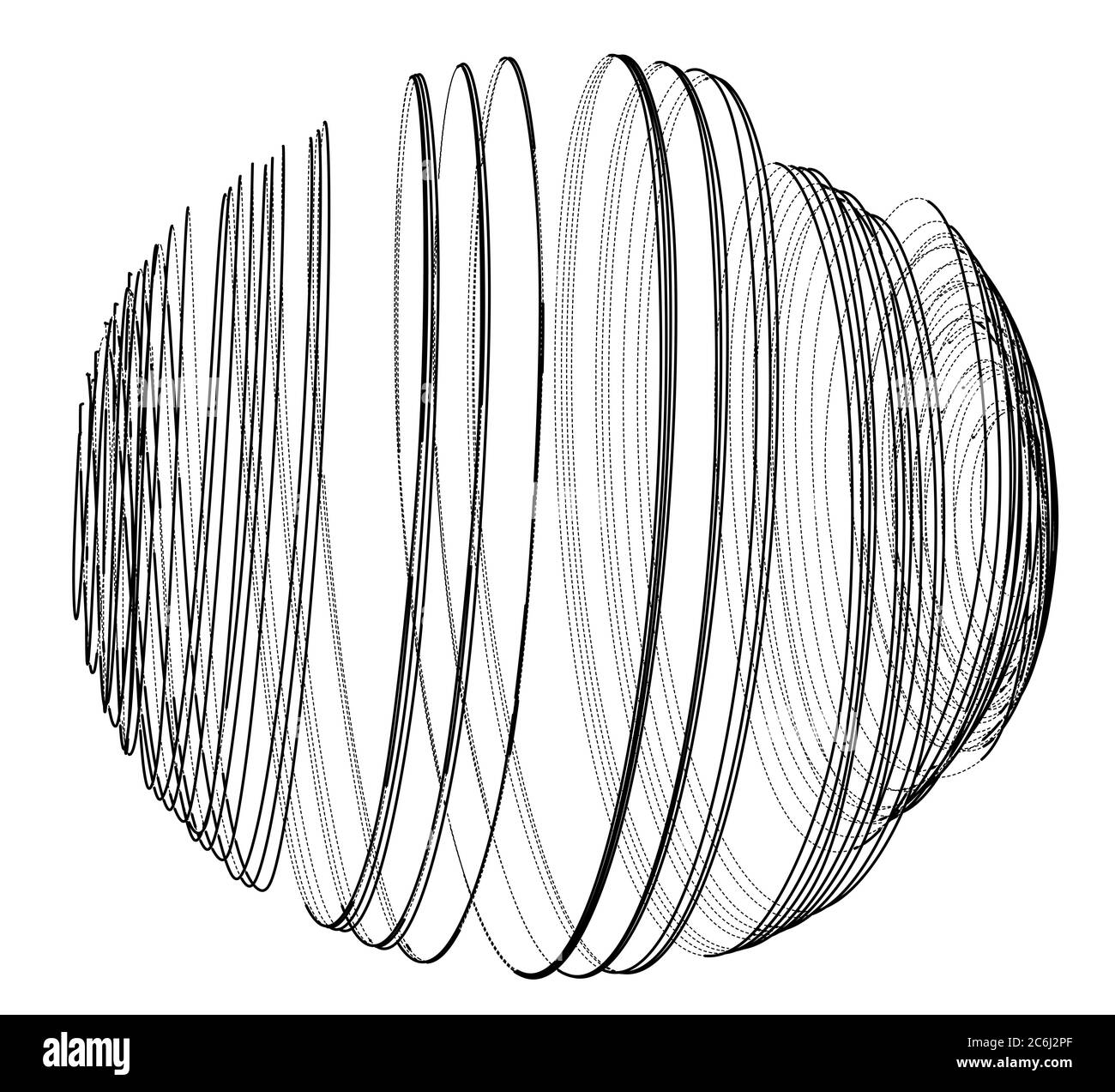 Sphere of spirals outline Stock Photo - Alamy
