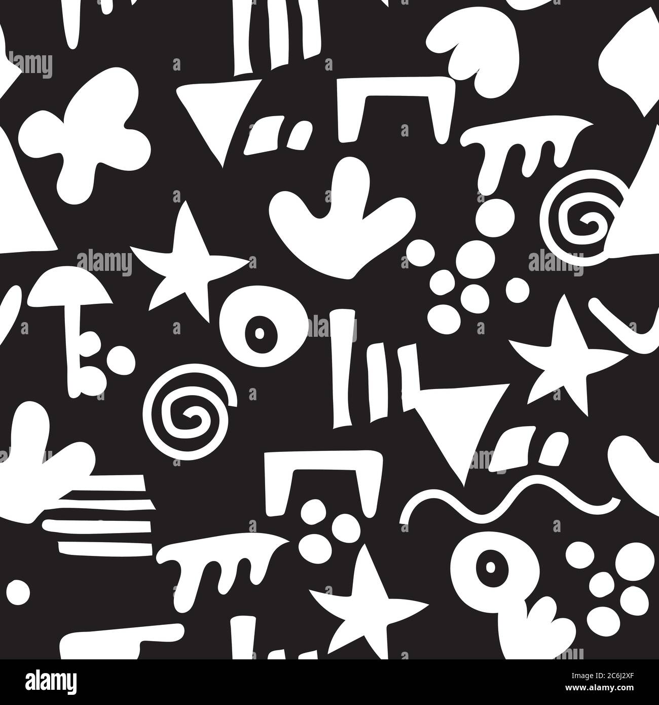 Abstract Black and white Symbol Seamless Pattern Stock Vector Image ...