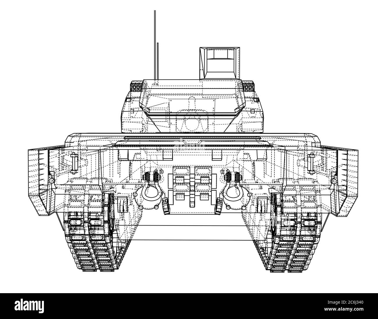 Blueprint of realistic tank Stock Photo - Alamy