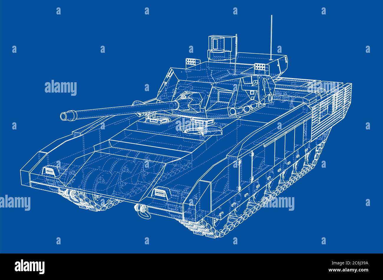 Blueprint of realistic tank Stock Photo - Alamy
