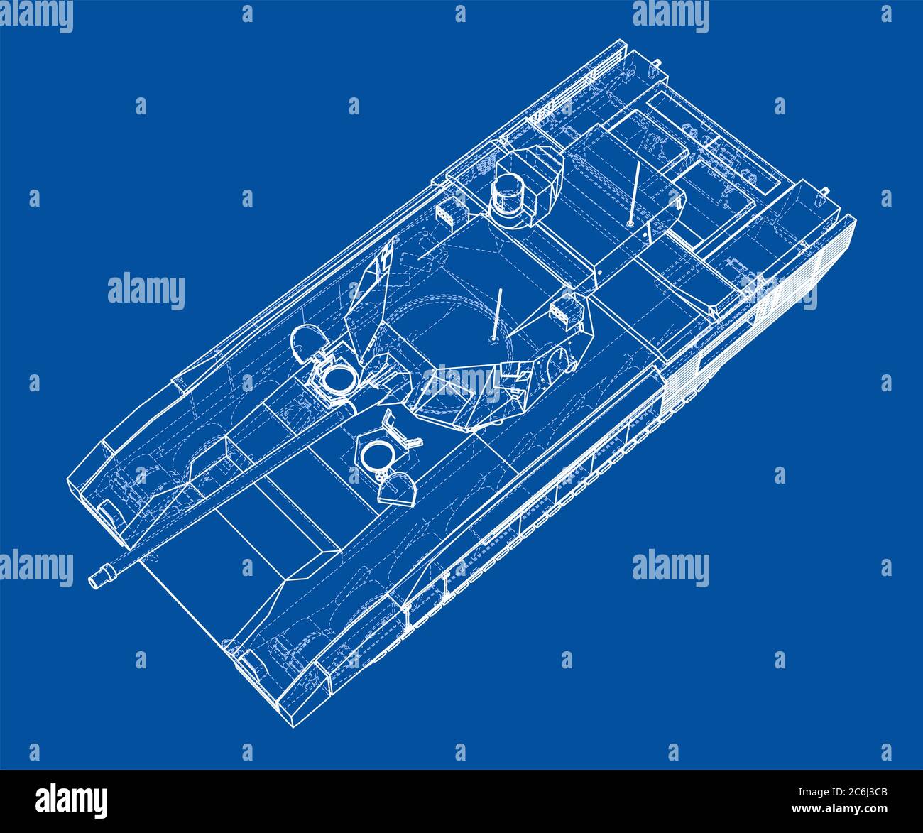 Blueprint of realistic tank Stock Photo - Alamy