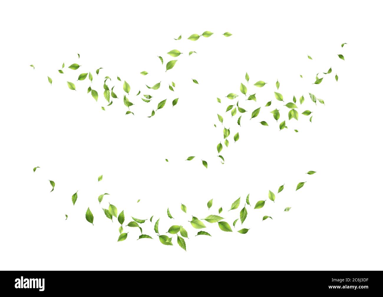 Flying green leaves Stock Vector Image & Art - Alamy