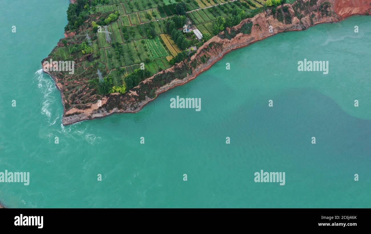 Xining. 9th July, 2020. Aerial photo taken on July 9, 2020 shows the ...