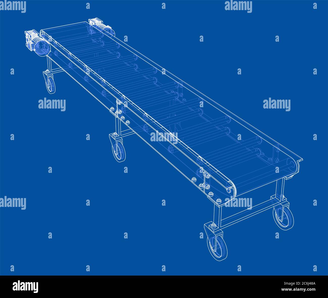 3D outline conveyor belt Stock Photo - Alamy