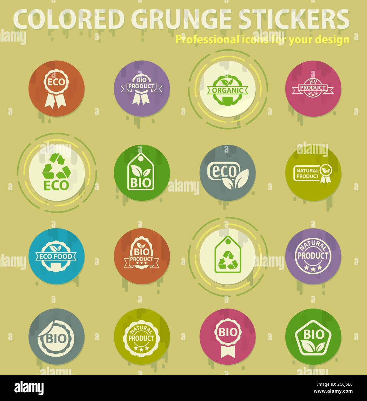 eco label icon set Stock Vector Image & Art - Alamy