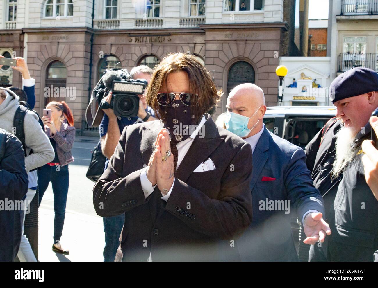 London, UK. 10th July, 2020. Actor, Johnny Depp, arrives at the High ...
