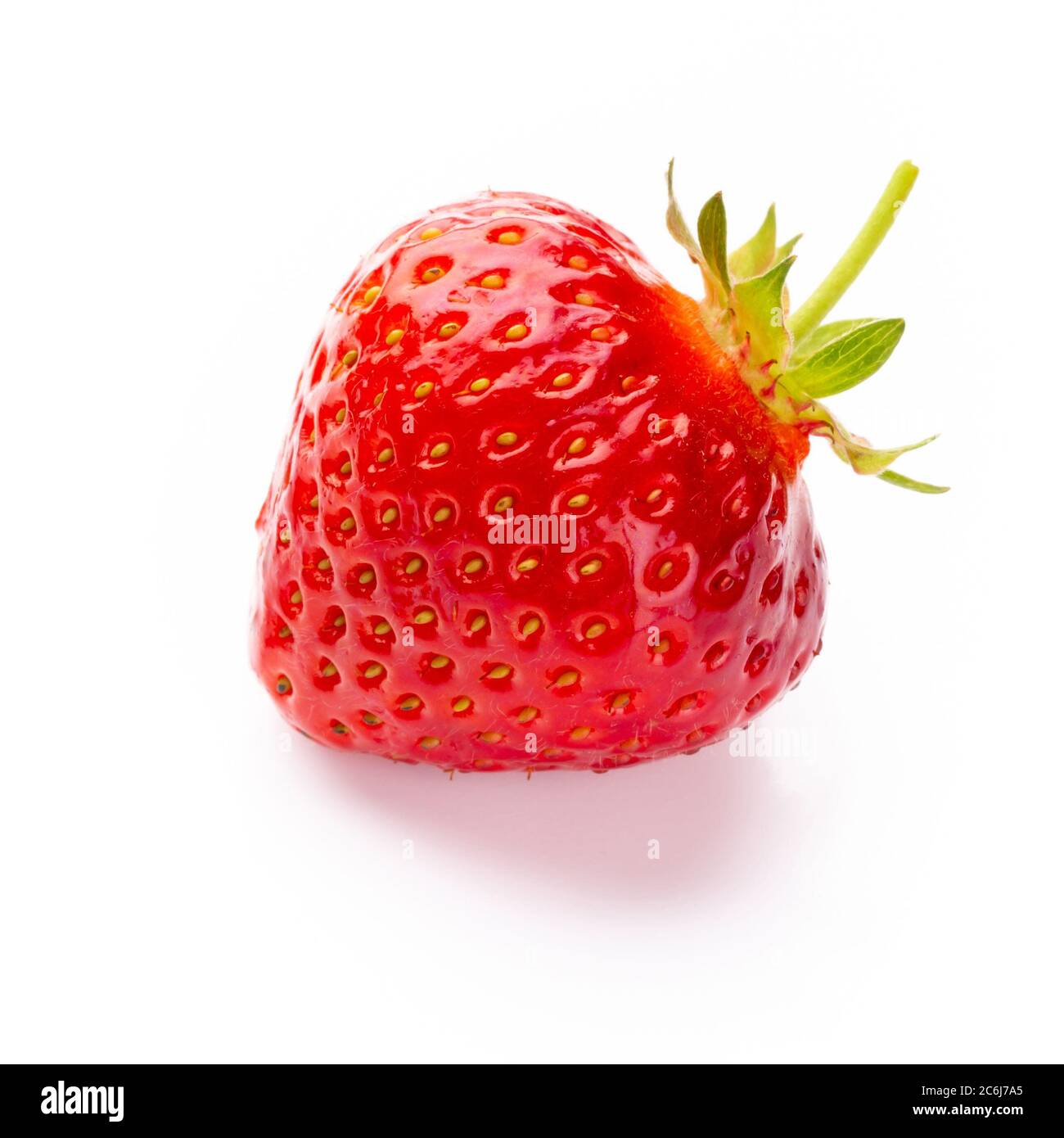 Isolated strawberry. Single strawberry fruit isolated on white ...