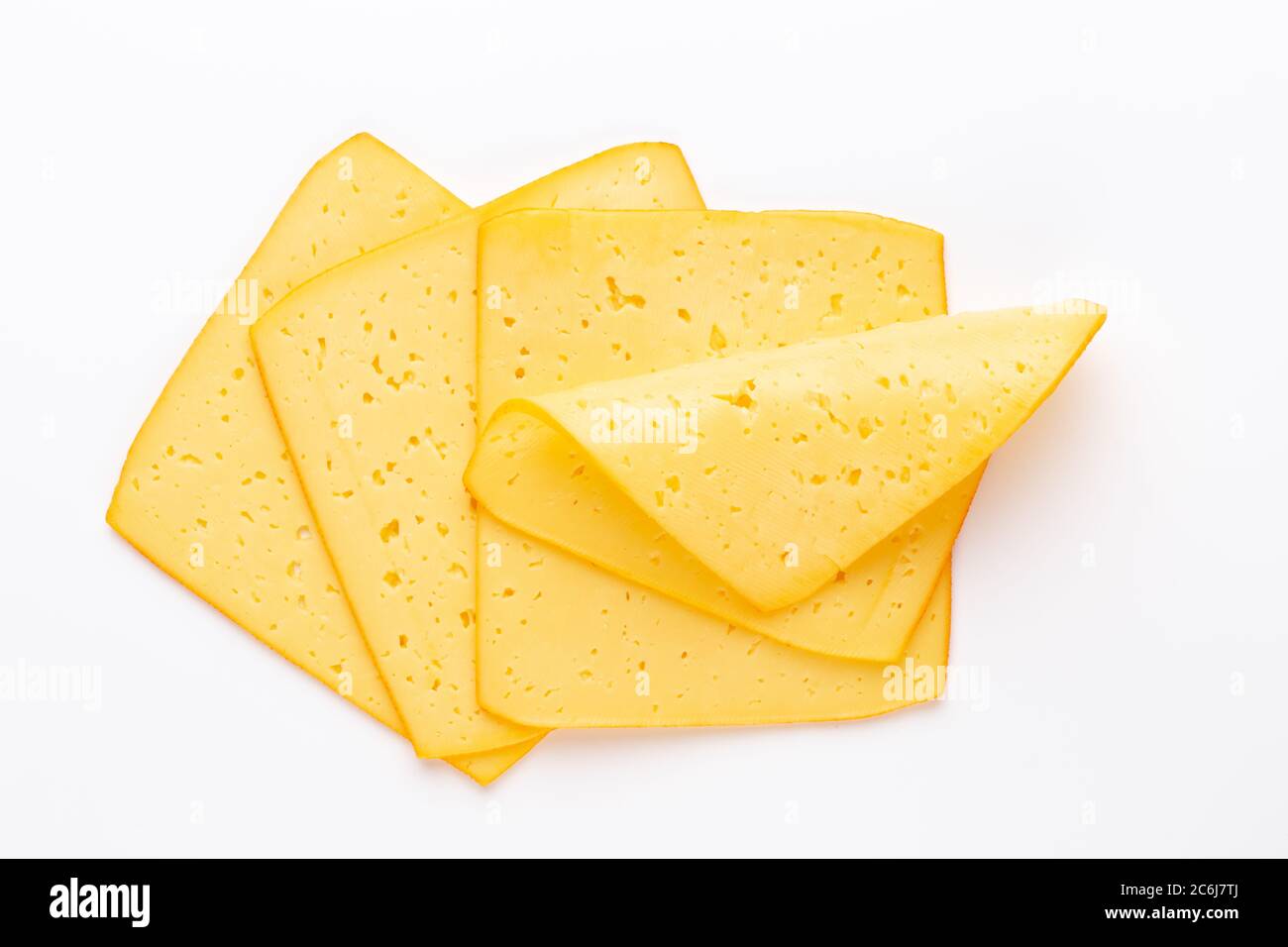 Cheese slice on white background Stock Photo - Alamy
