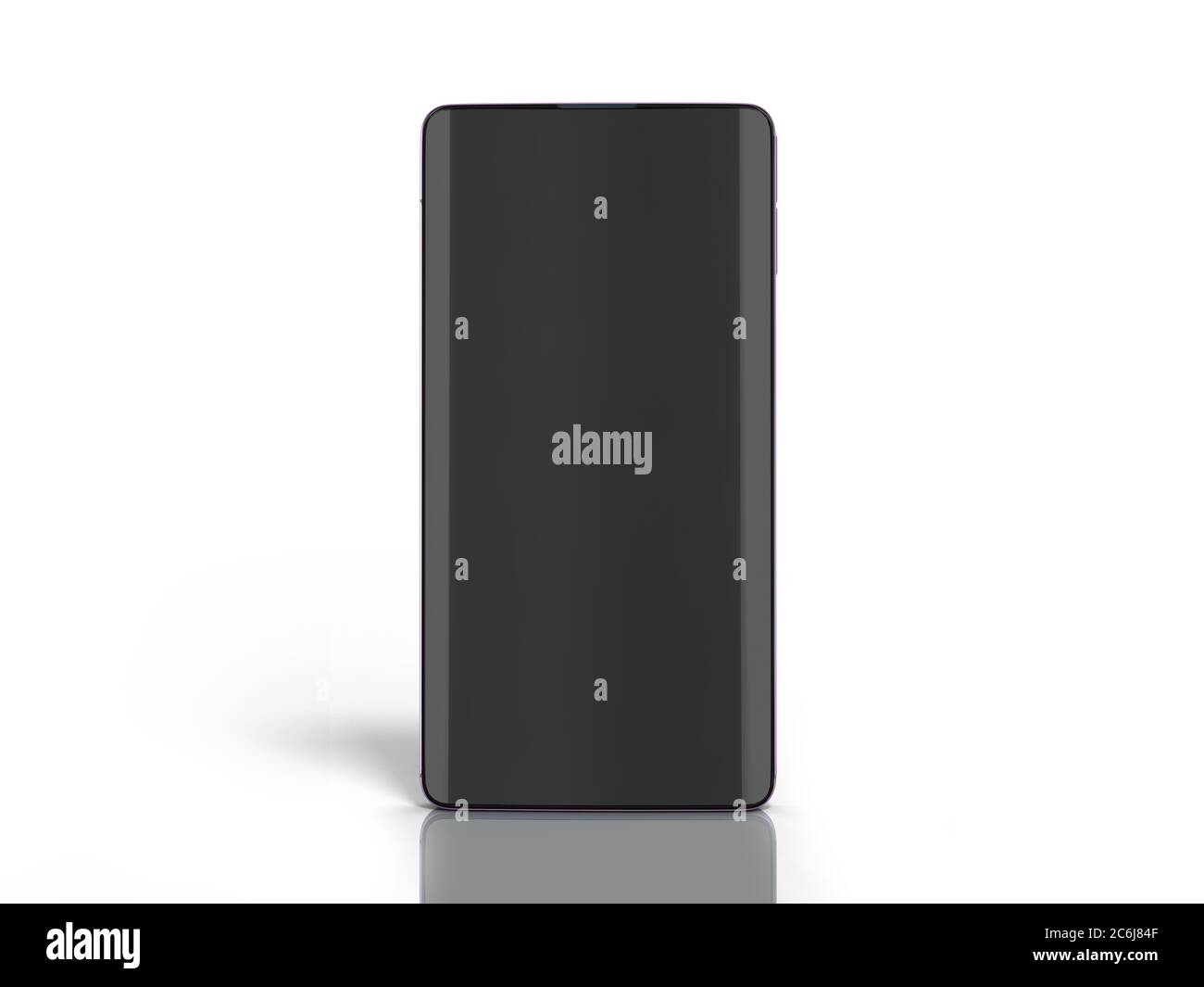 Modern full screen smart phone 3d render on white Stock Photo - Alamy