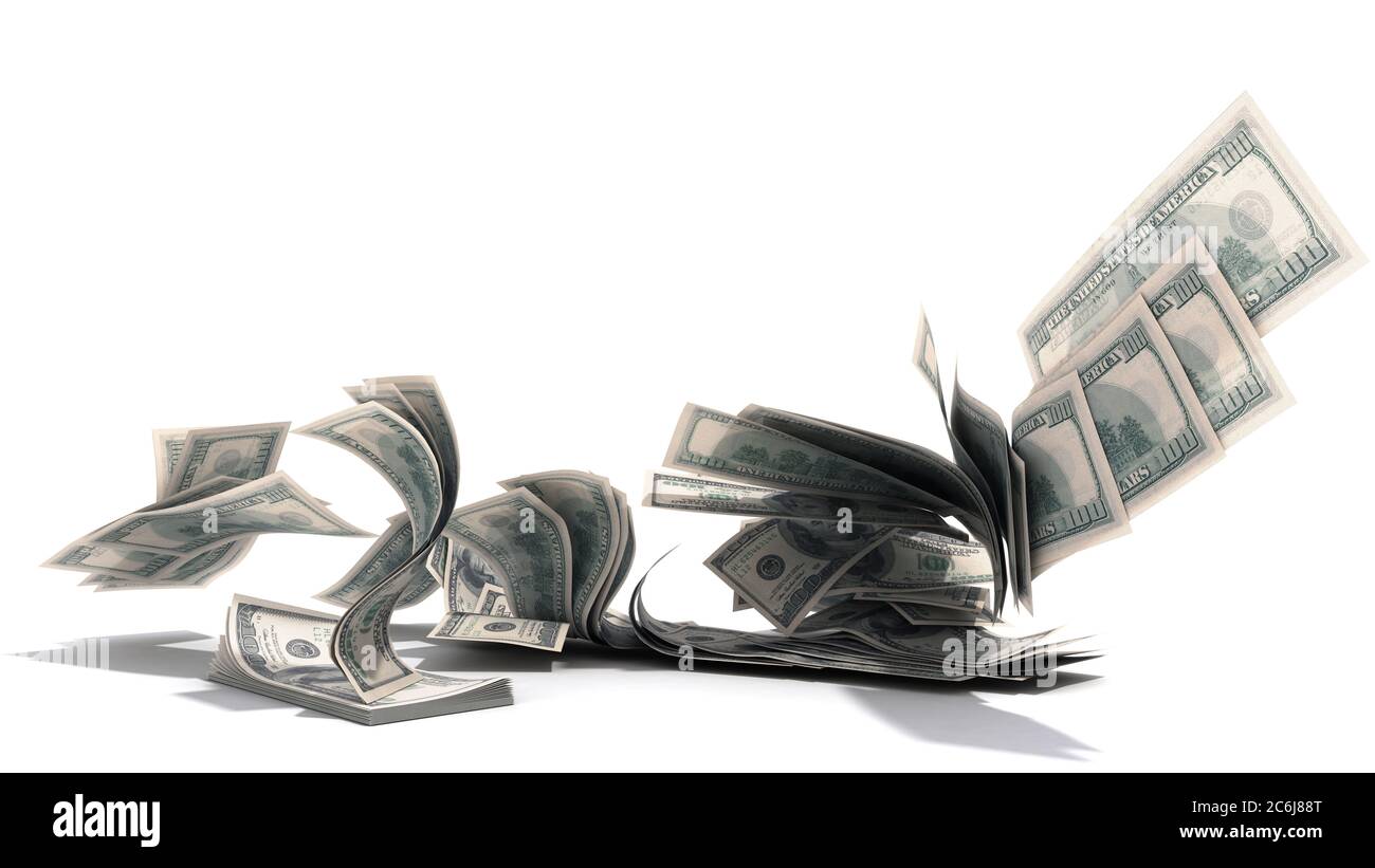 3d render flying dollar bill hi-res stock photography and images - Alamy