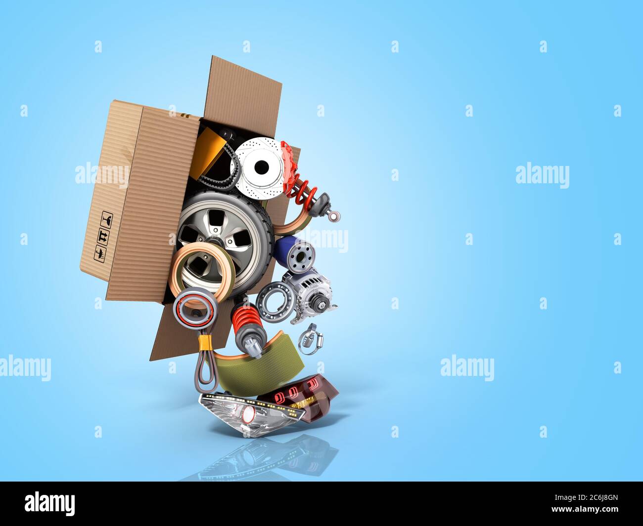 modern concept of vehicle maintenance automotive supplies delivery car ...