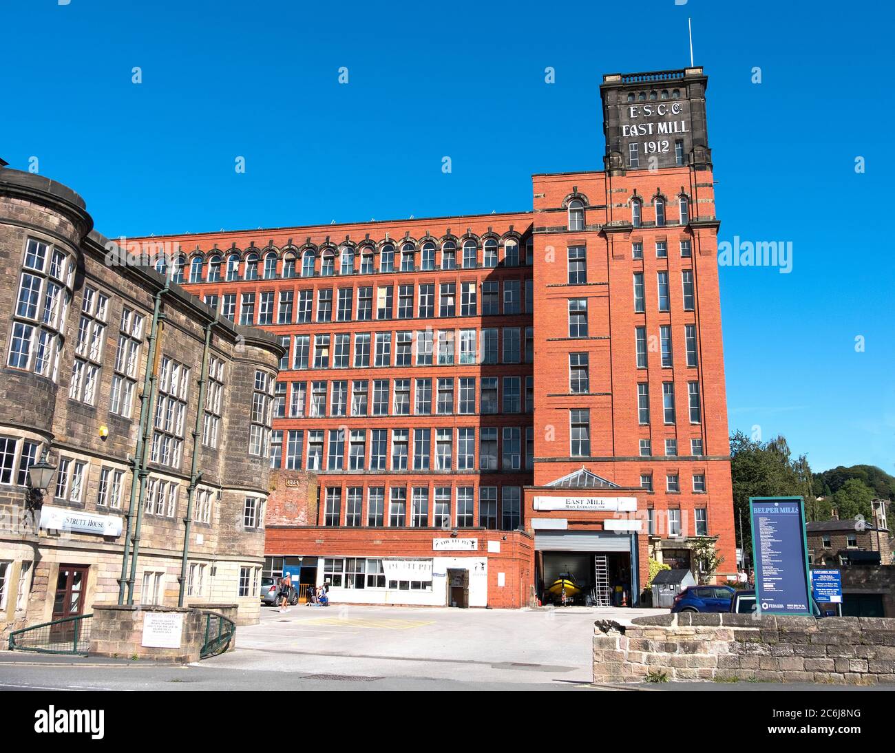 Old Derbyshire mill buildings Stock Photo - Alamy