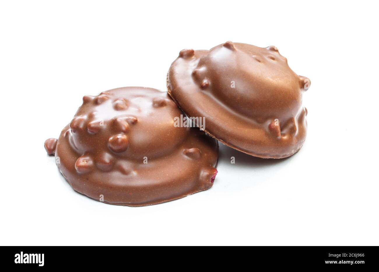 Chocolate covered biscuits filled with tasty jelly and fruit pieces ...