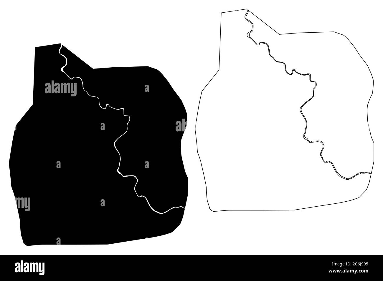 Spanish Town City (Jamaica island) map vector illustration, scribble ...