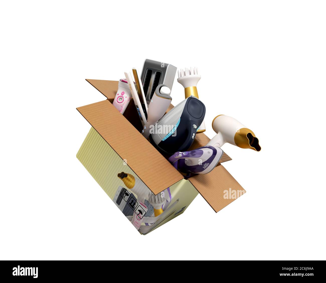 concept of product categories small household appliances in the box 3d ...