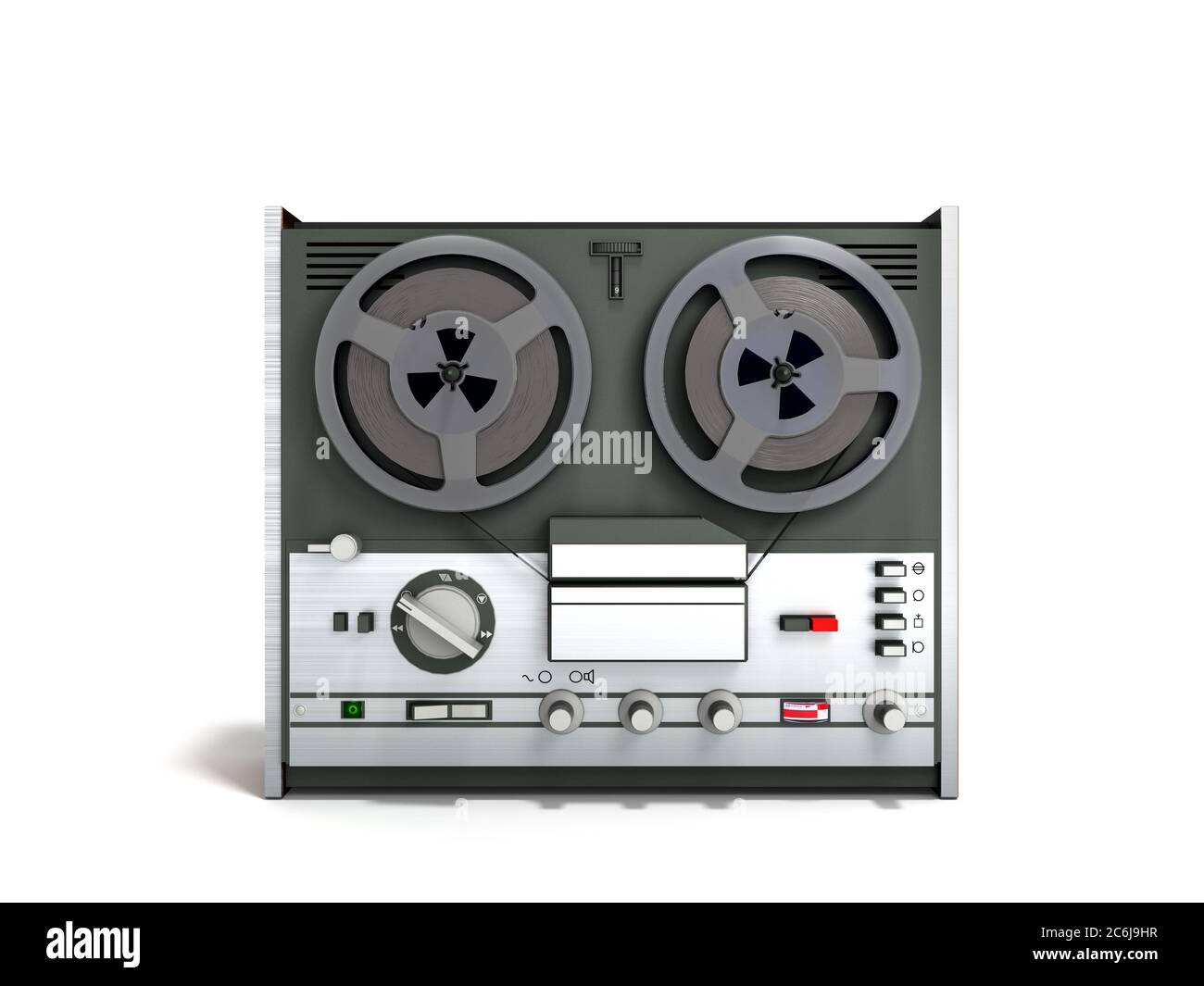 Old Portable Reel To Reel Tube Tape Recorder 3d Render On White Stock 1816