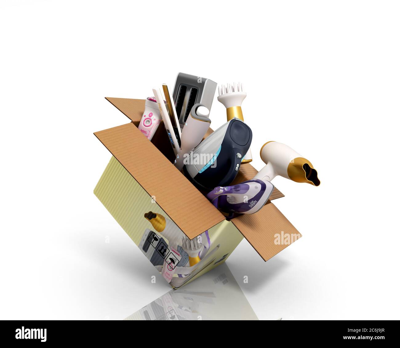 concept of product categories small household appliances in the box 3d ...