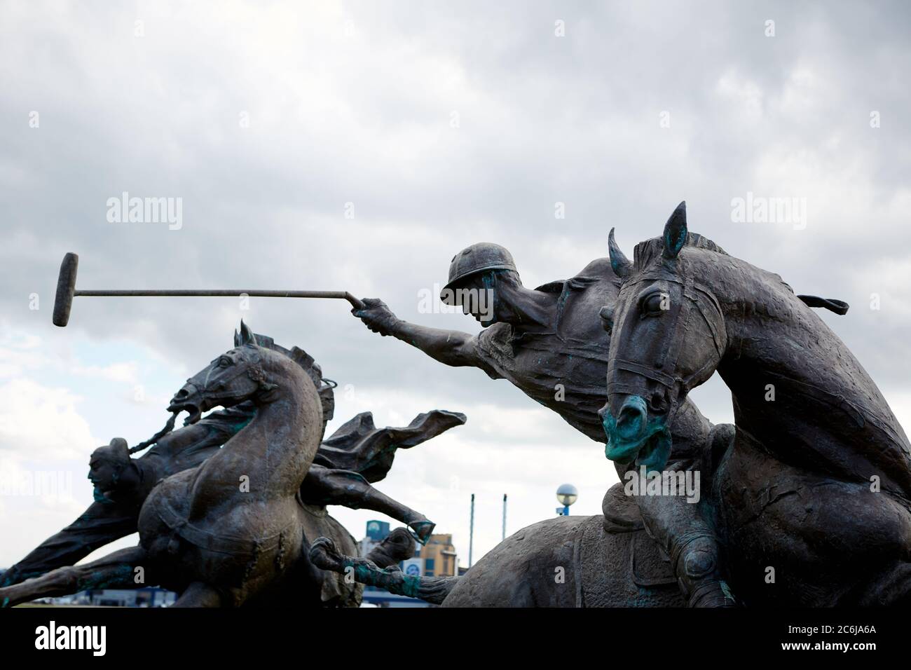 The Polo Match sculpture by Huang Jian, Chinese artist Stock Photo - Alamy