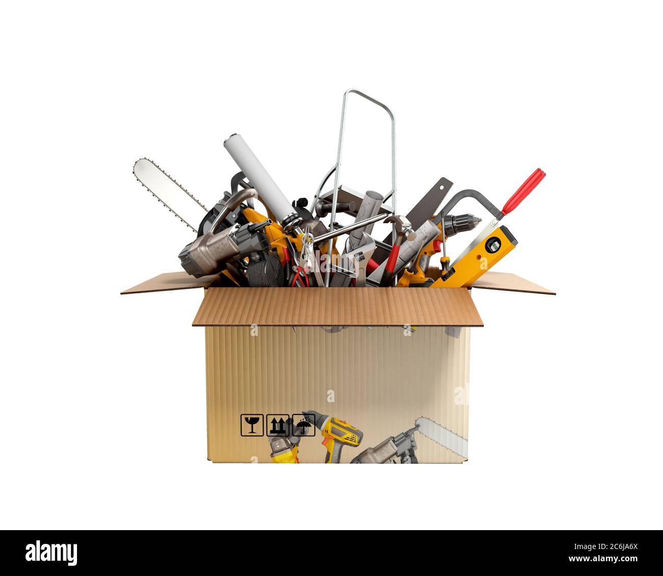 concept of product categories construction tool in the box on white ...