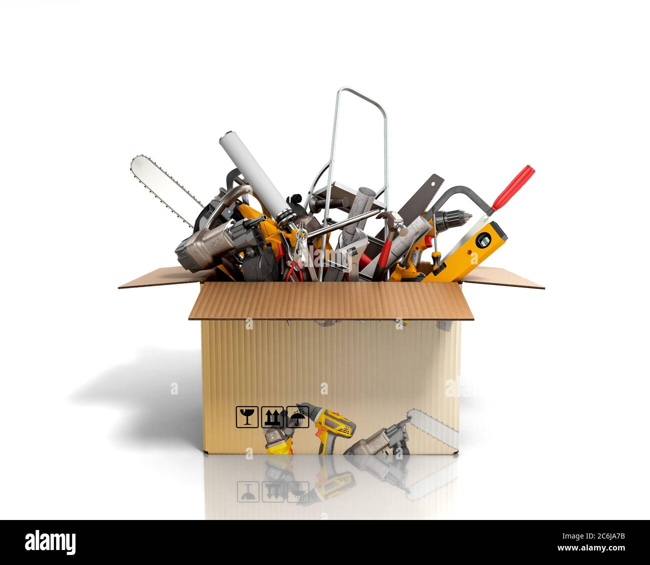 concept of product categories construction tool in the box on white ...