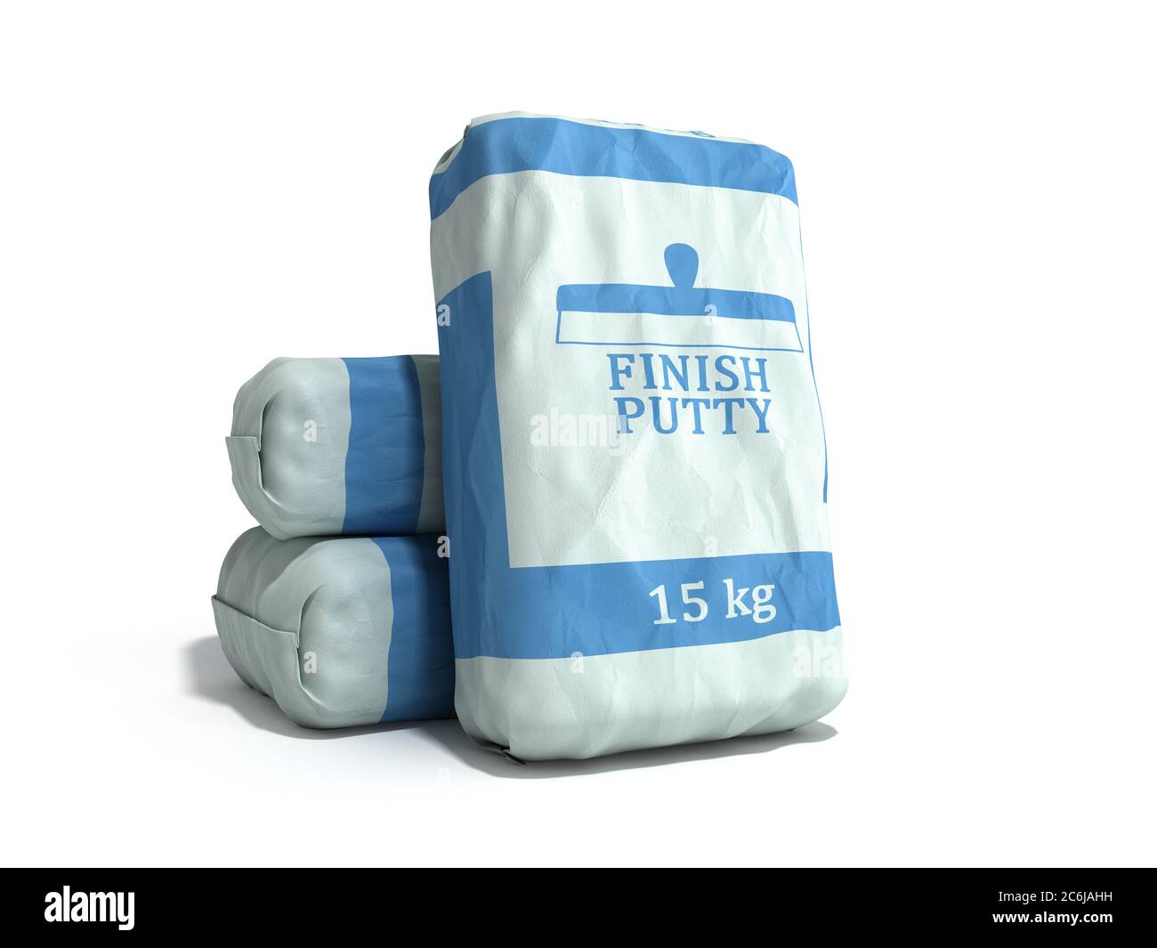 tile finish putty in the package ceramic glue 3d render on white Stock ...