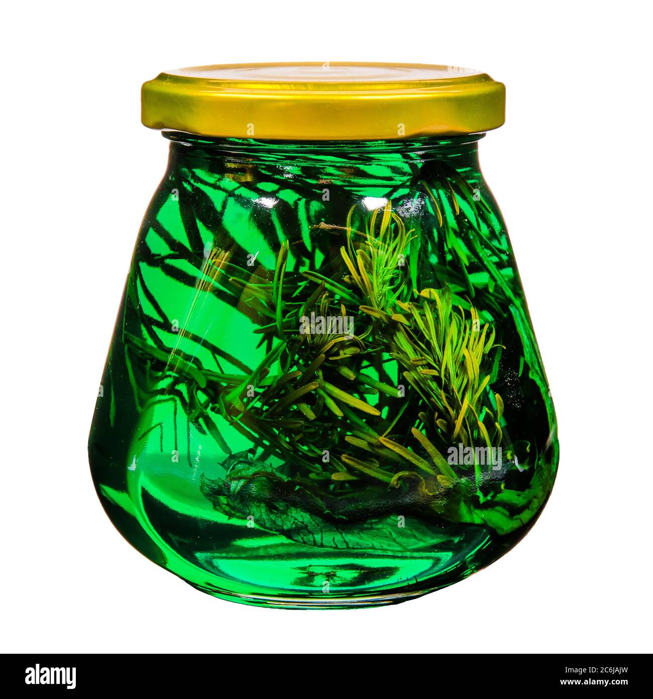 Herbal tincture in a glass jar. Isolated on white Stock Photo - Alamy