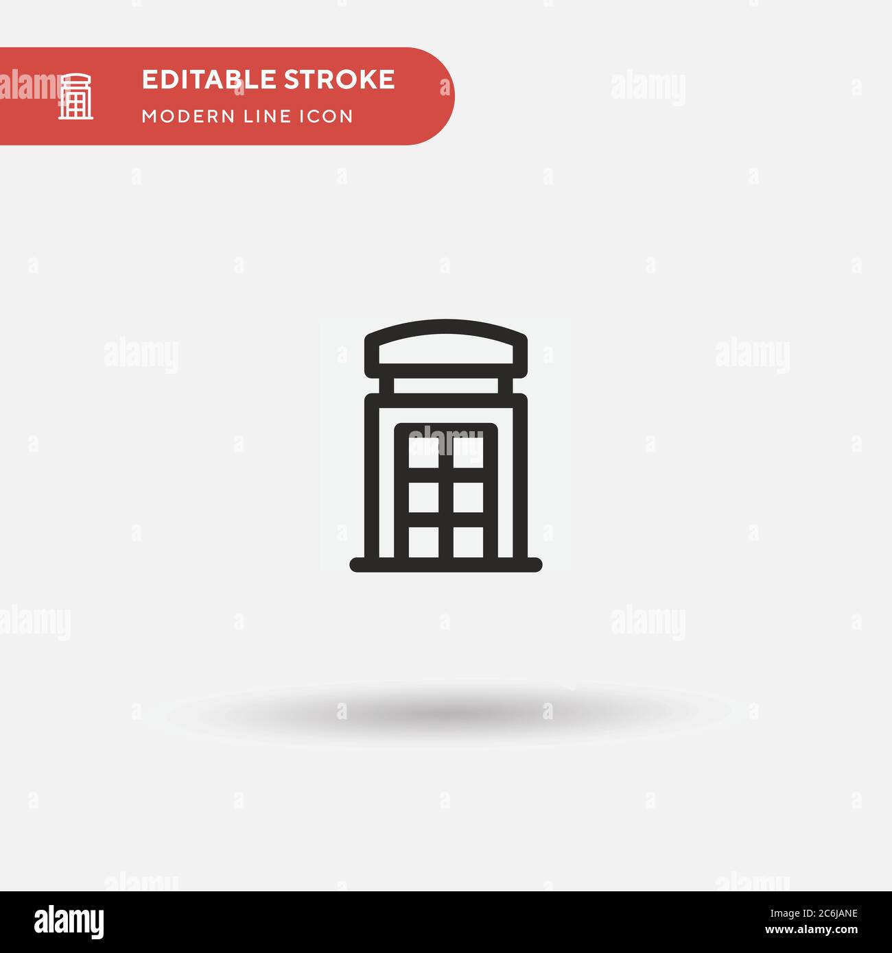 Phone Booth Simple vector icon. Illustration symbol design template for ...