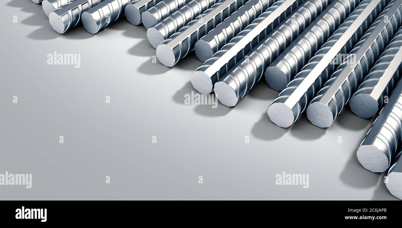 Reinforcement steel bar Steel building armature corner background 3d ...