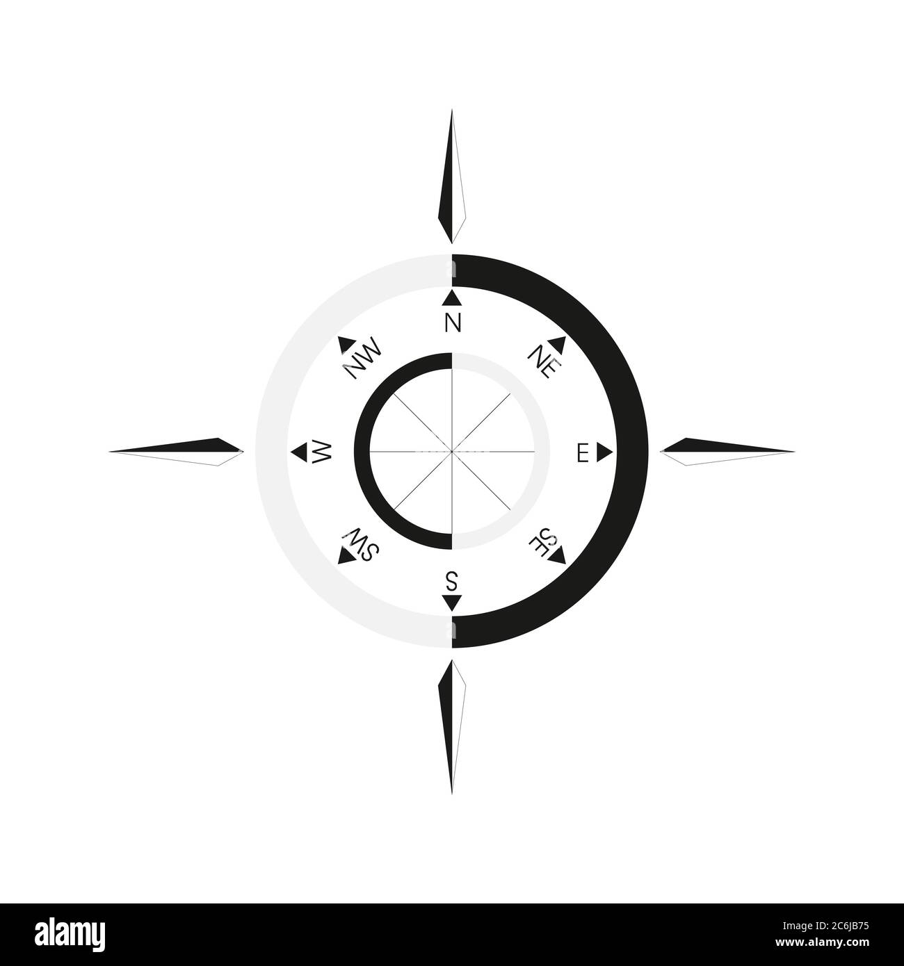 Compass rose isolated on white. Vector illustration Stock Vector Image ...