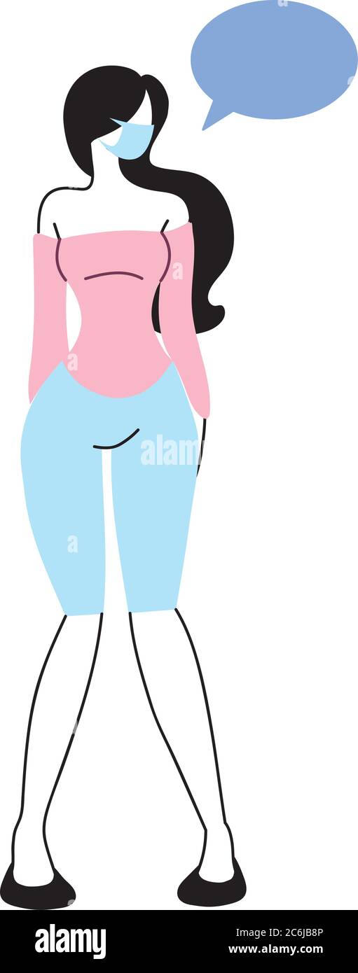 girl with bubble chat text vector illustration desing Stock Vector ...