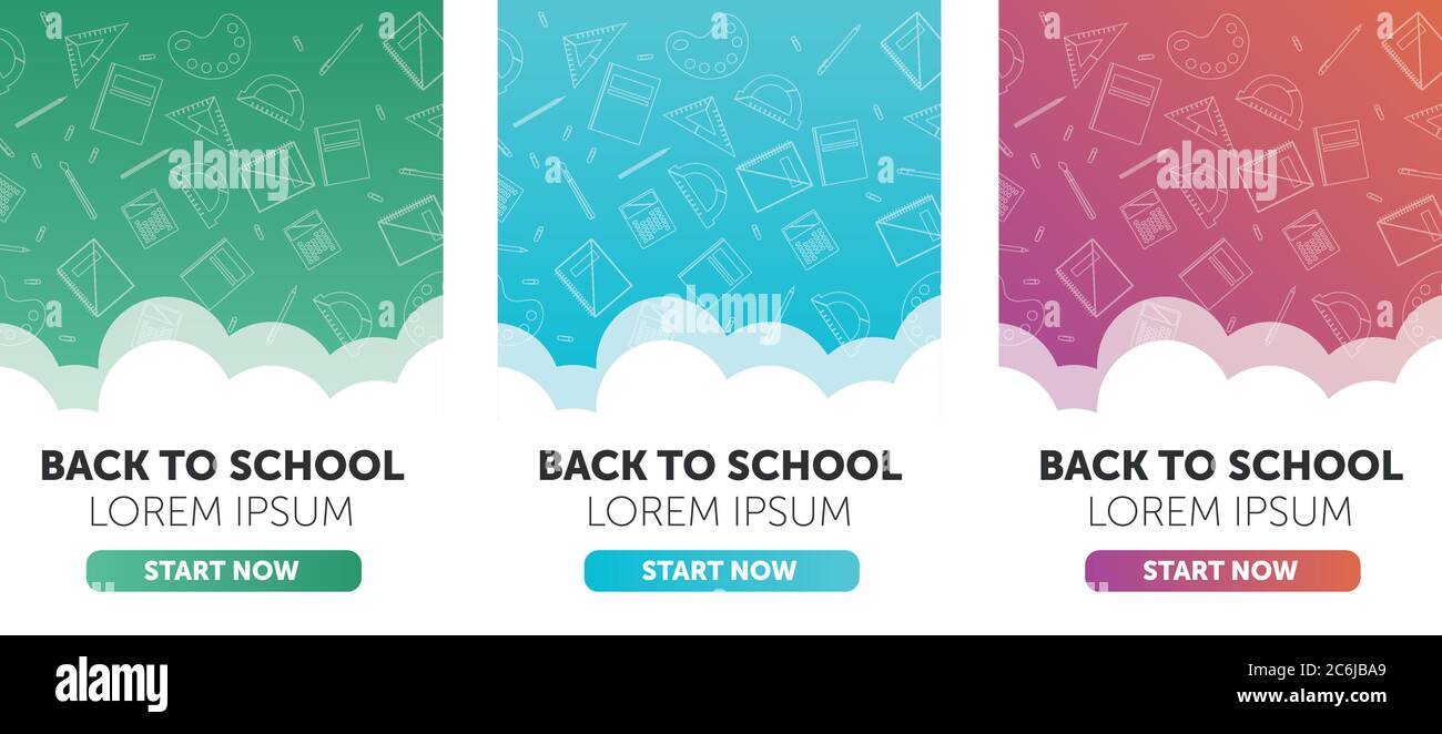 Back to School background. Education banner. Vector illustration Stock ...