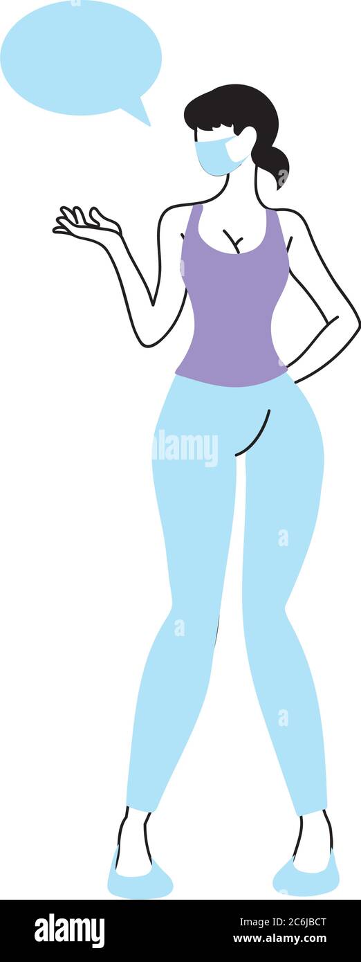 girl with bubble chat text vector illustration desing Stock Vector ...