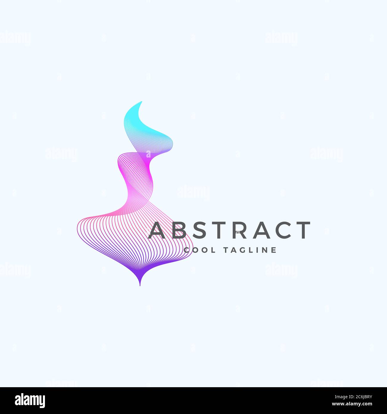 Abstract Vector Blend Wavy Symbol, Sign or Logo Template. Elegant ...