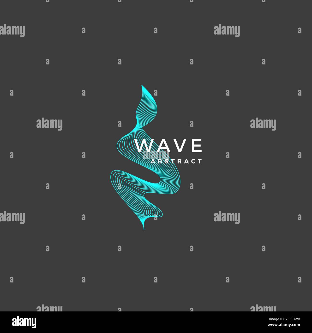 Abstract Vector Blend Wavy Symbol, Sign or Logo Template. Elegant ...