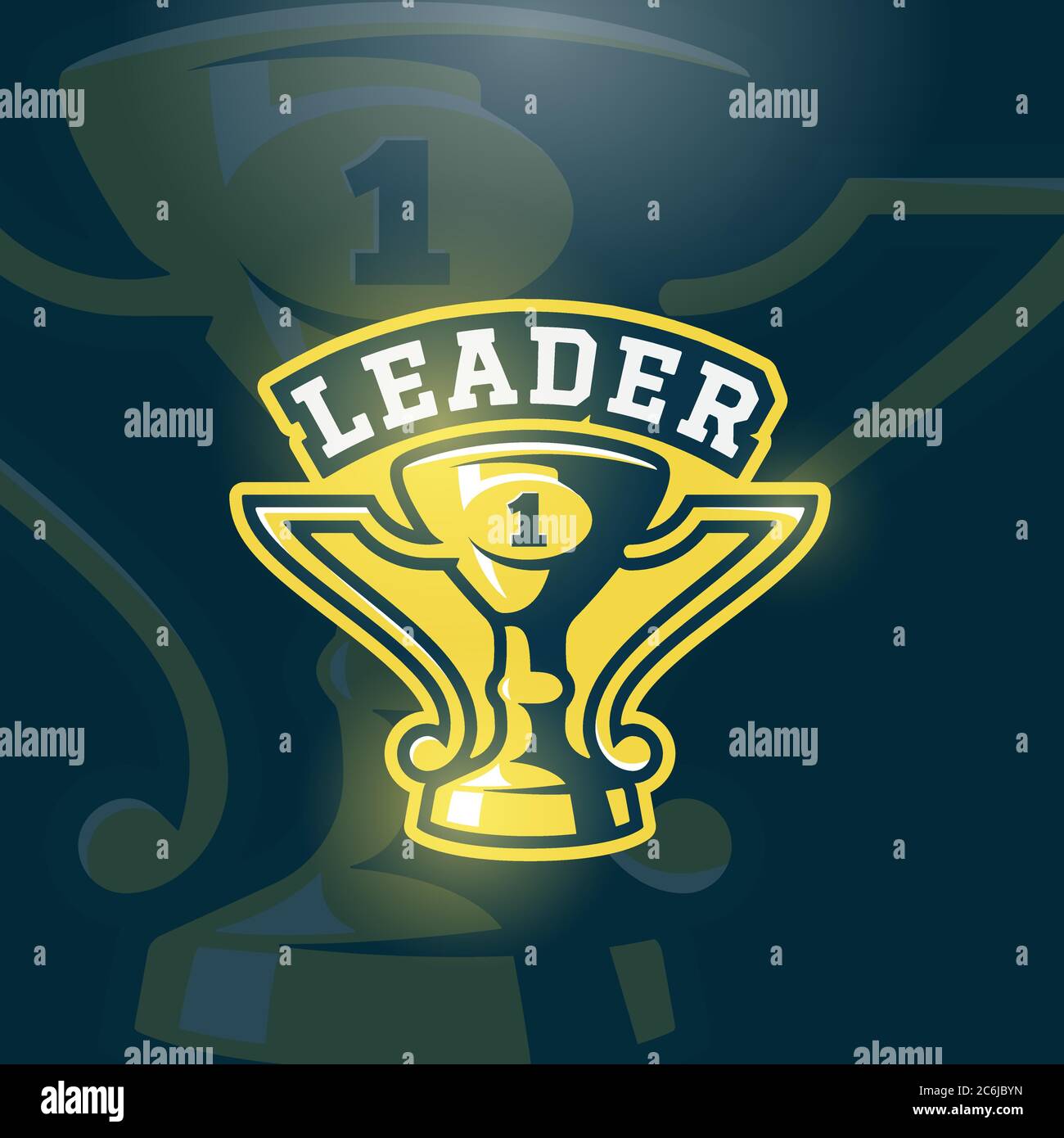 Leader Prize Cup Emblem. Vector Sport Trophy Sign, Symbol or Logo ...