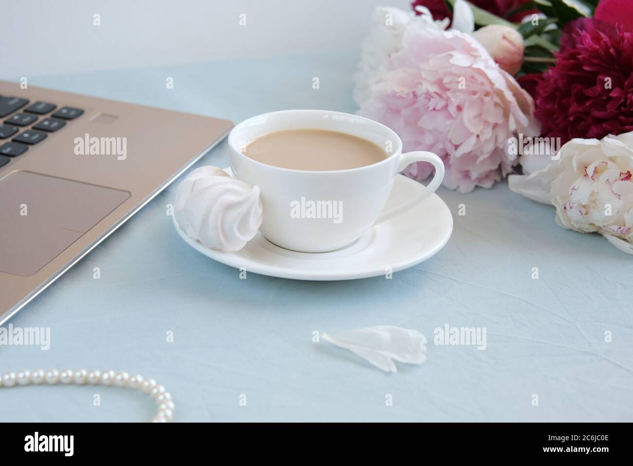 Laptop Computer Background Flowers High Resolution Stock Photography ...