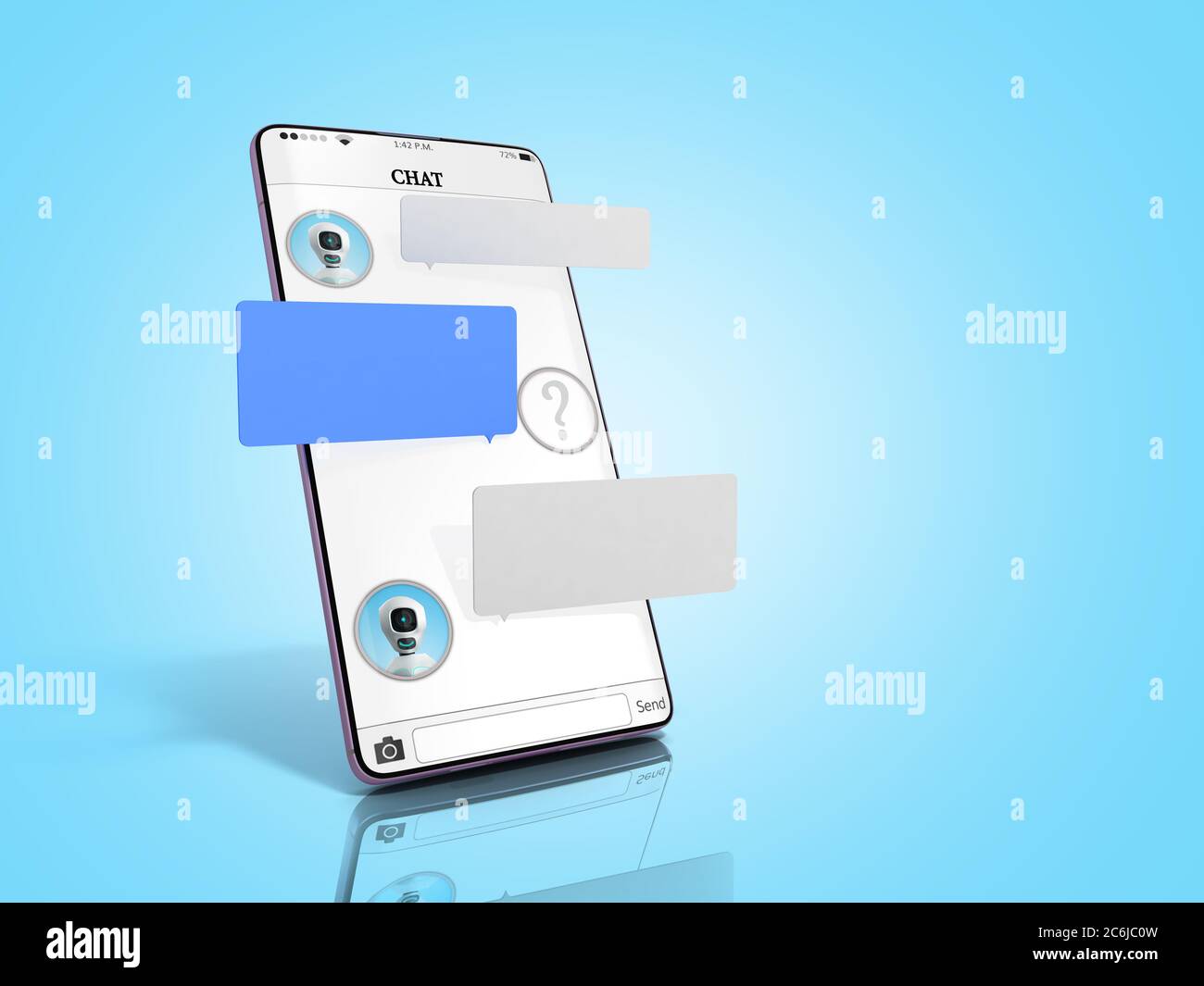 chat with chat bot Chat message on smartphone chat window in the ...