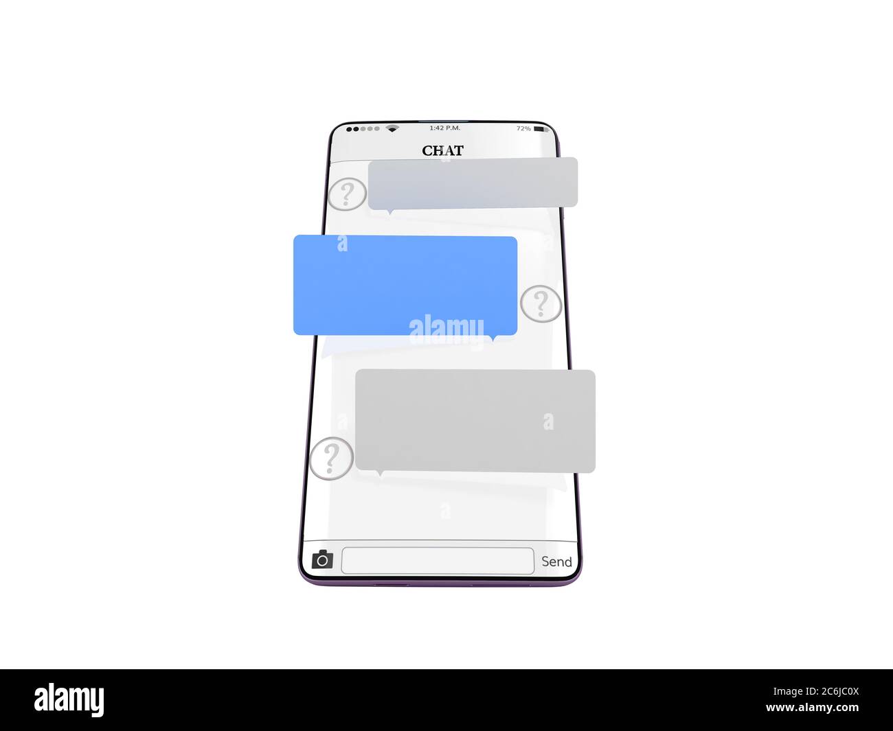 Chat message on smartphone chat window in the smartphone empty message ...