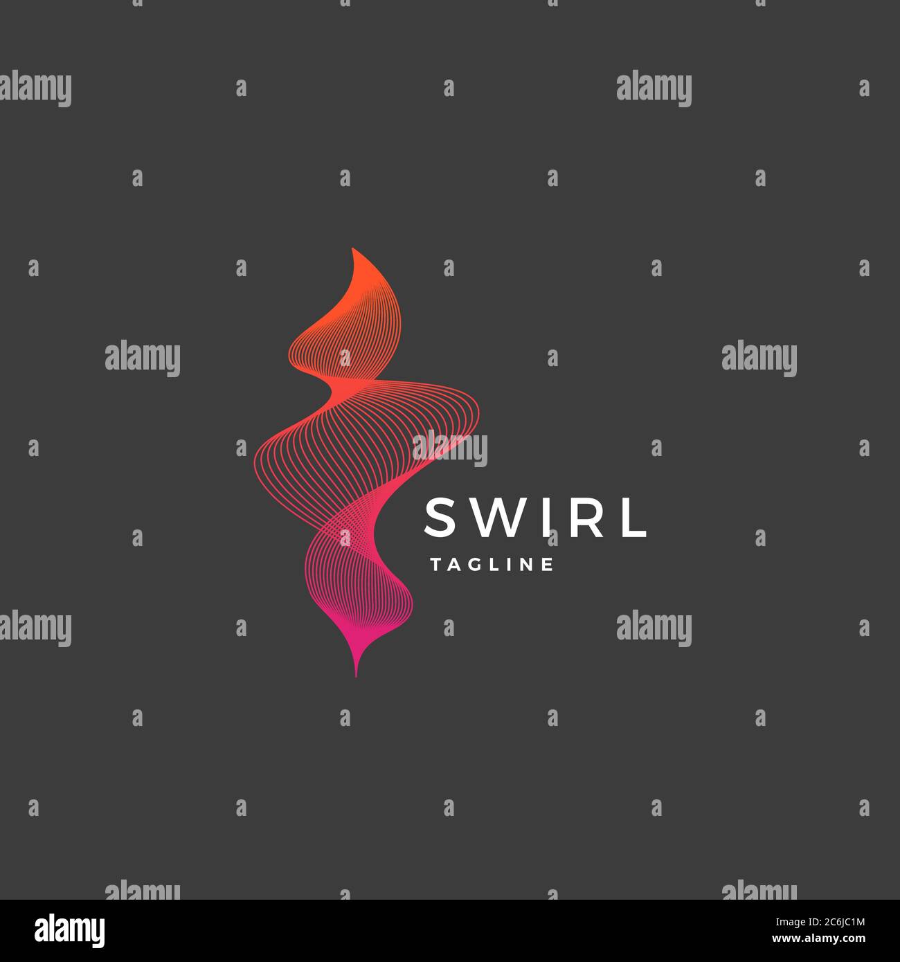 Abstract Vector Blend Wavy Symbol, Sign or Logo Template. Elegant ...