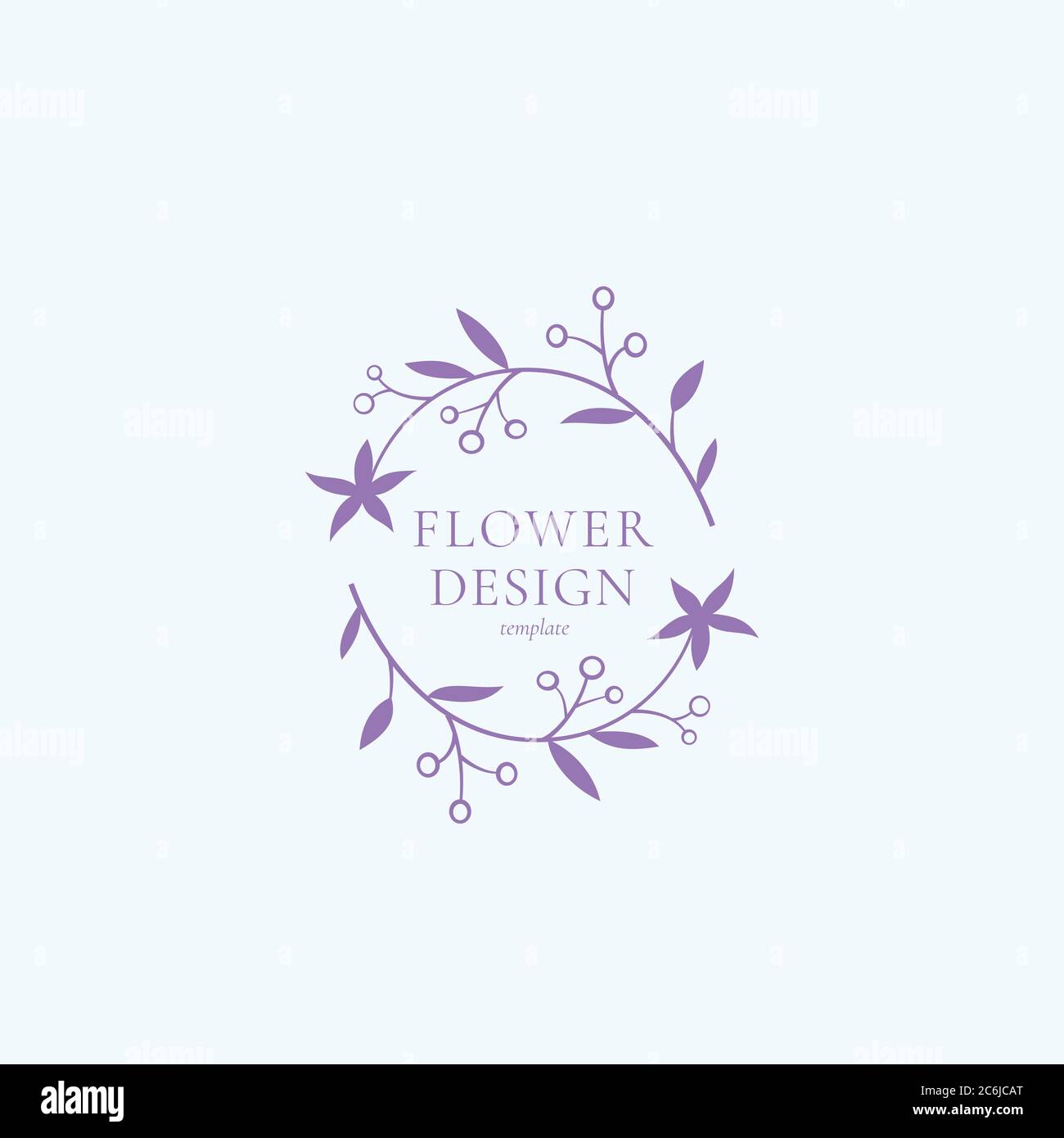 Flower Design Vector Sign, Symbol or Logo Template. Abstract Retro ...
