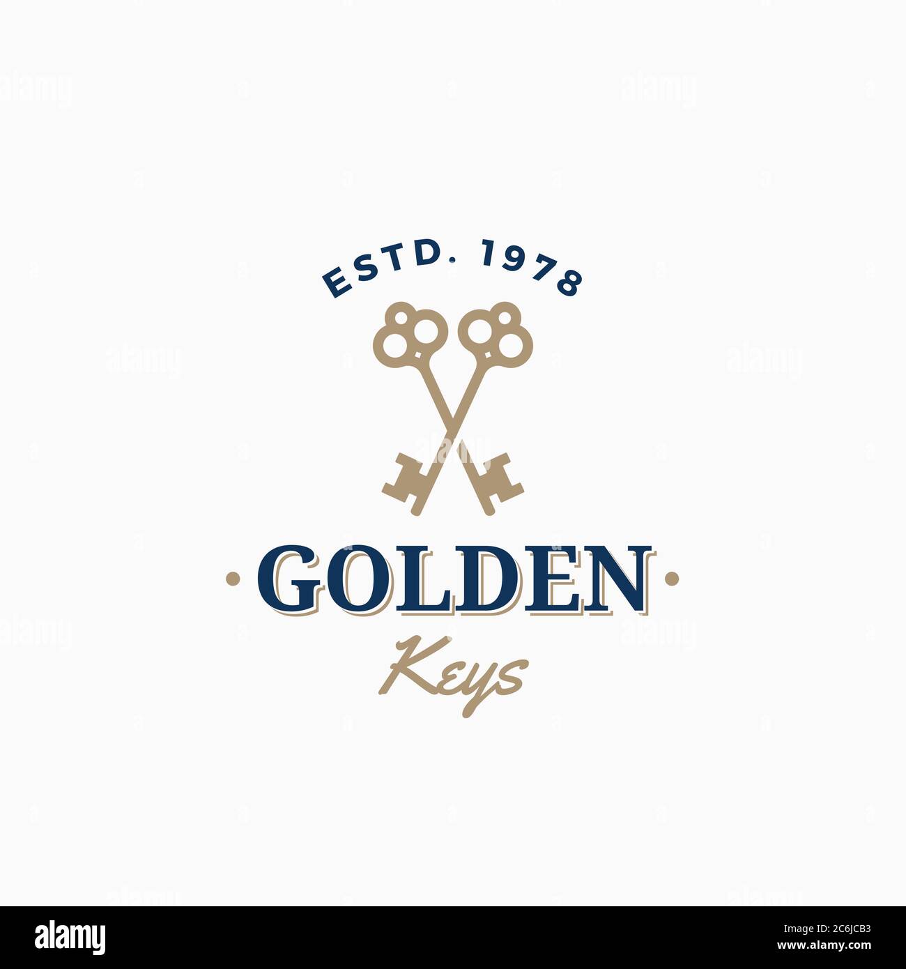 Golden Keys Retro Abstract Vector Sign, Symbol or Logo Template ...