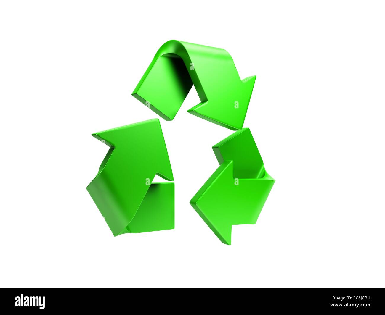 volumetric green recycling sign 3d render on white no shadow Stock ...
